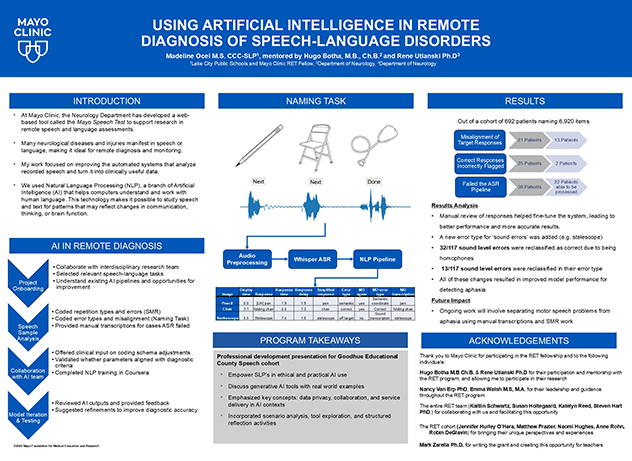 Posters - Research Experiences for Teachers Program - Mayo Clinic Research